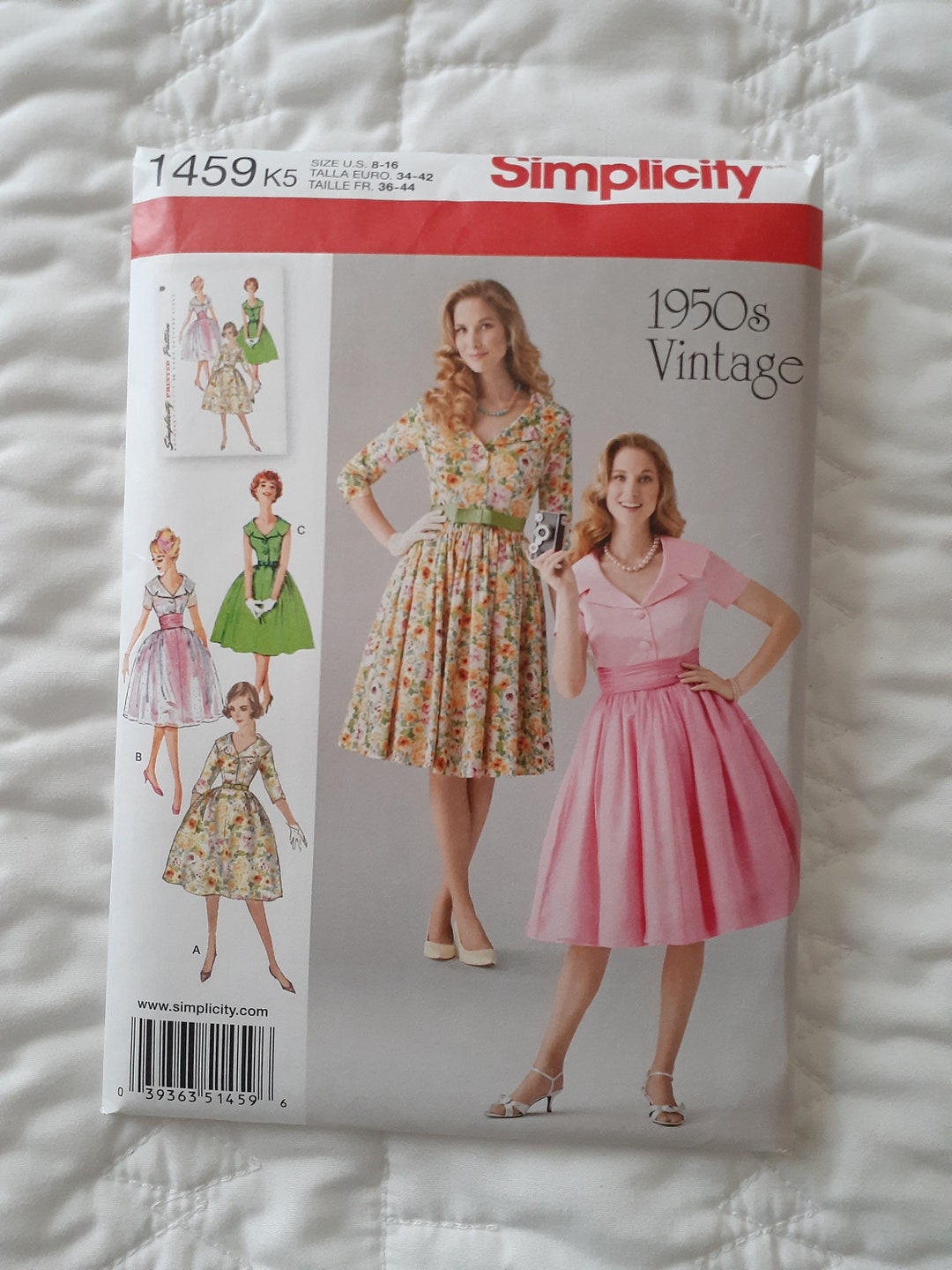 Simplicity 1950s Vintage Women's Day Dress Pattern 1459 - Etsy