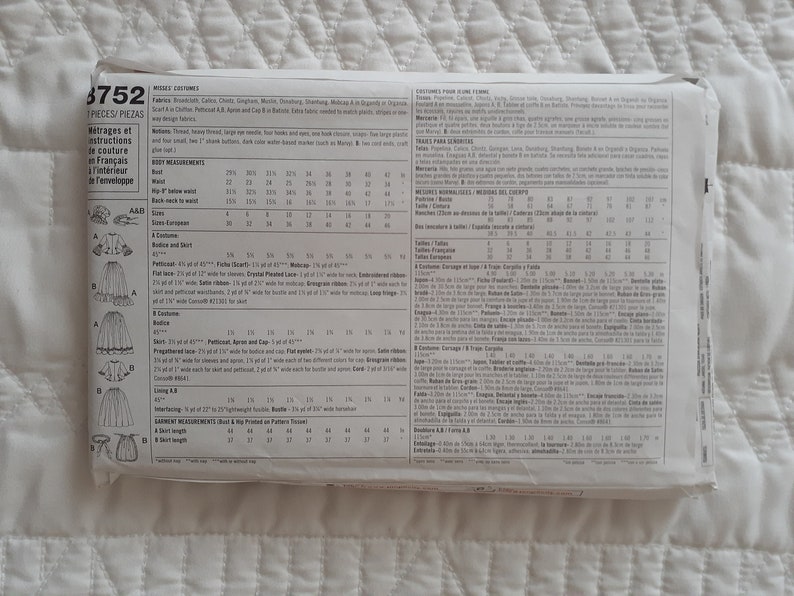 Vintage Simplicity Misses Colonial Costume Pattern #8752 (1999), by ...