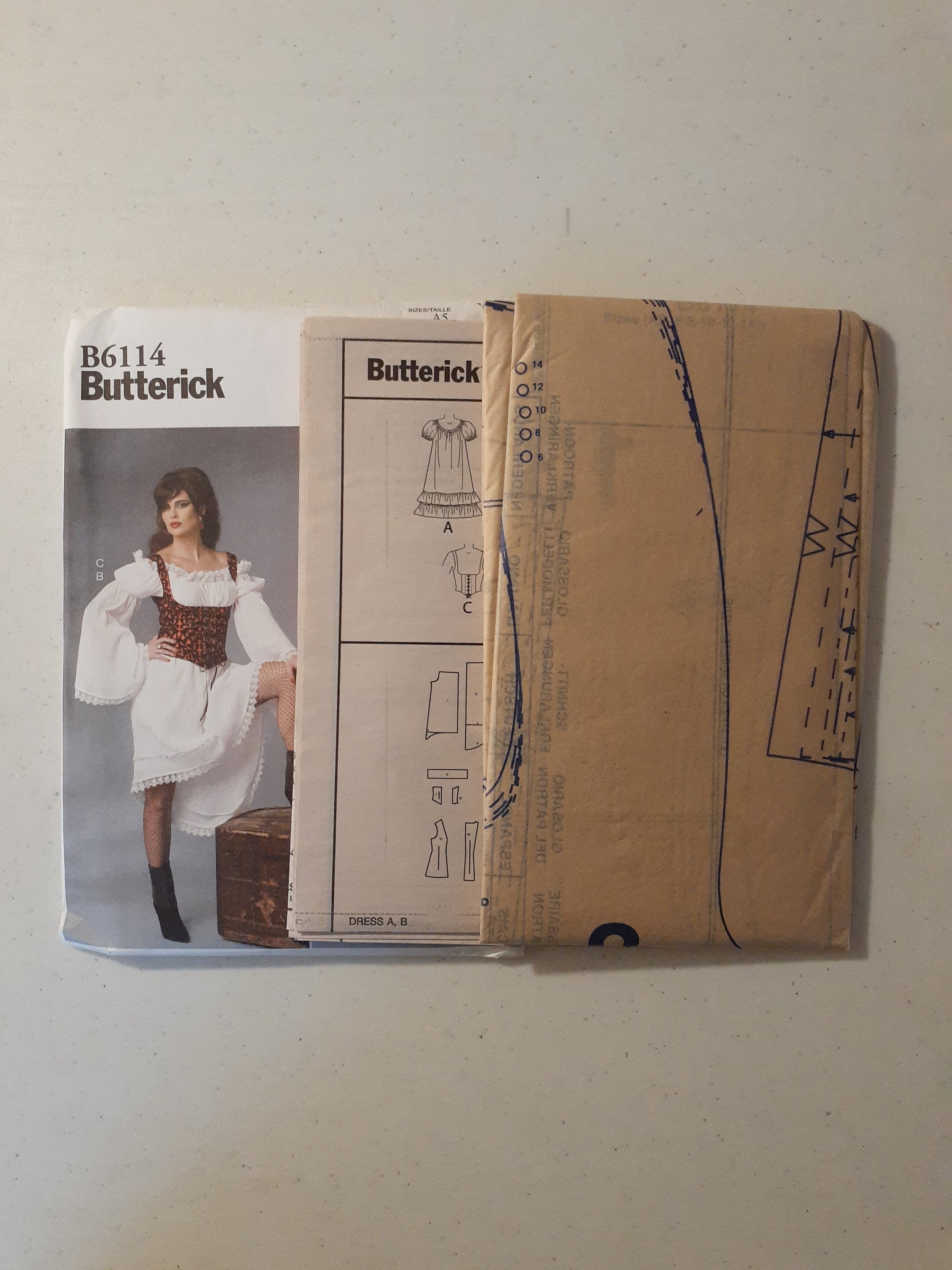 Butterick Women's Pirate Costume Pattern 6114 2014 Size - Etsy