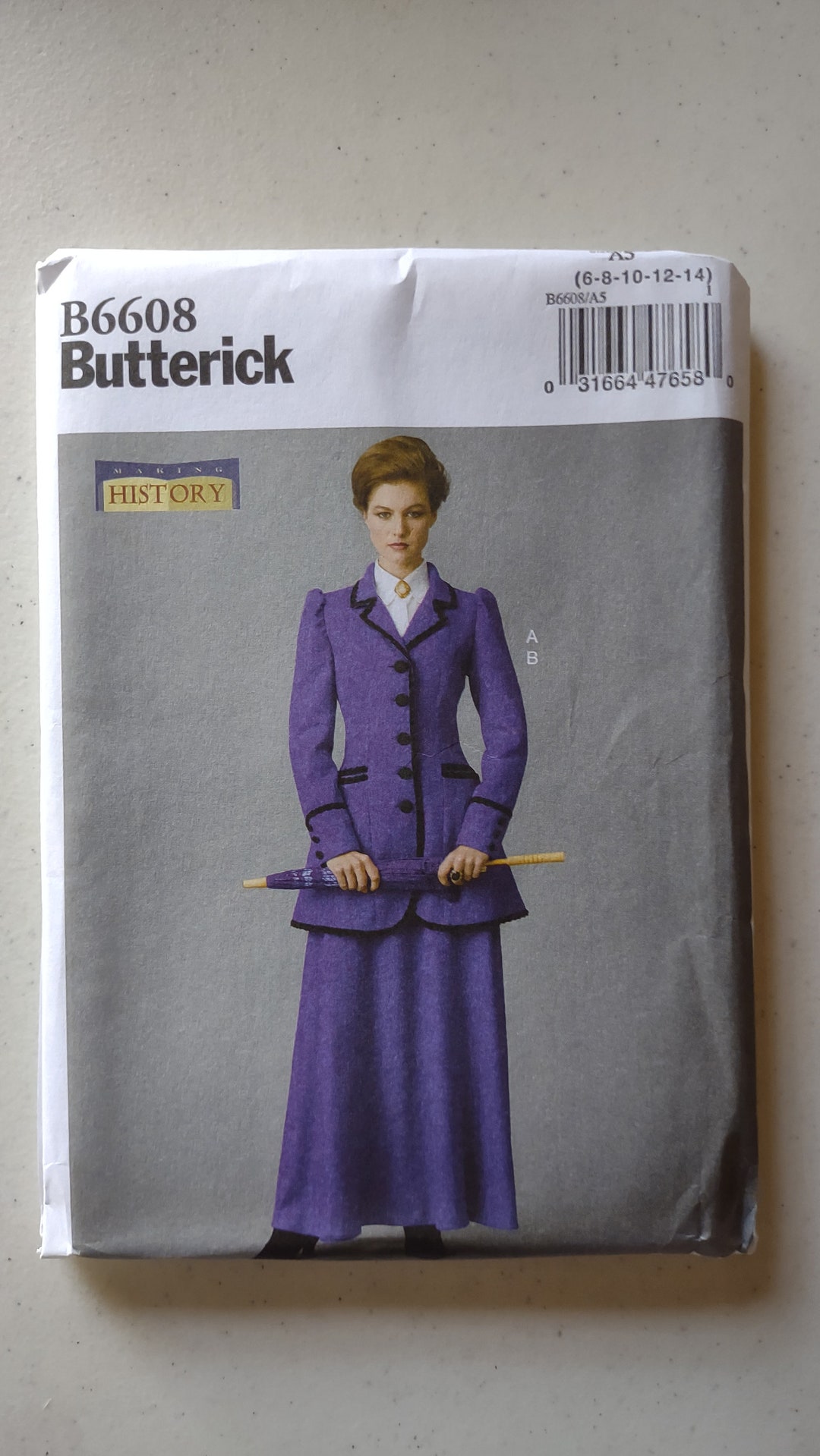 Butterick Making History Women's Edwardian Suit Pattern 6608 2018 - Etsy