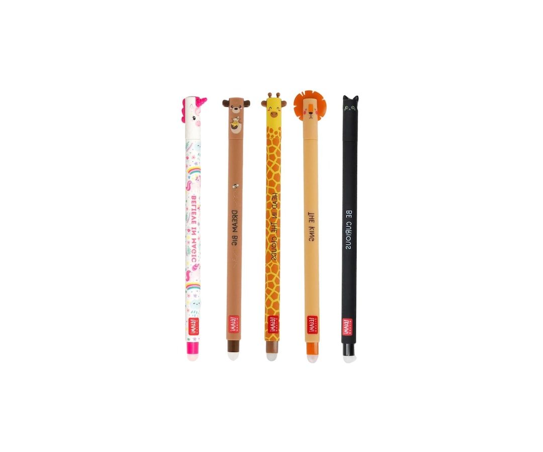 LEGAMI - Lot de 5 stylos gel effaçables avec encre thermosensible ...