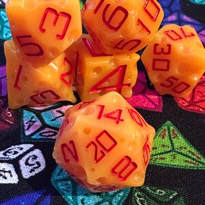 Cheese Themed Dice, Dnd Dice Set, Dungeons and Dragons, Pathfinder - Etsy