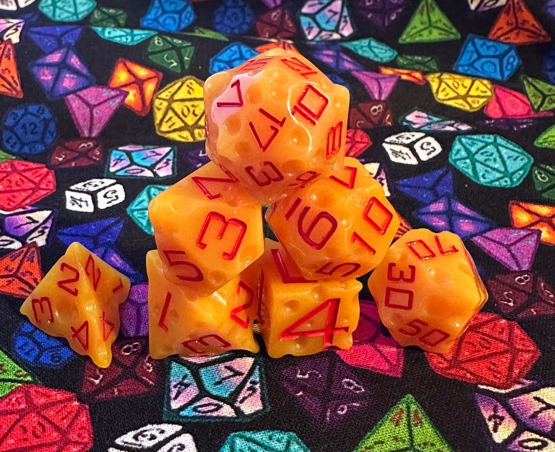 Cheese Themed Dice, Dnd Dice Set, Dungeons and Dragons, Pathfinder - Etsy