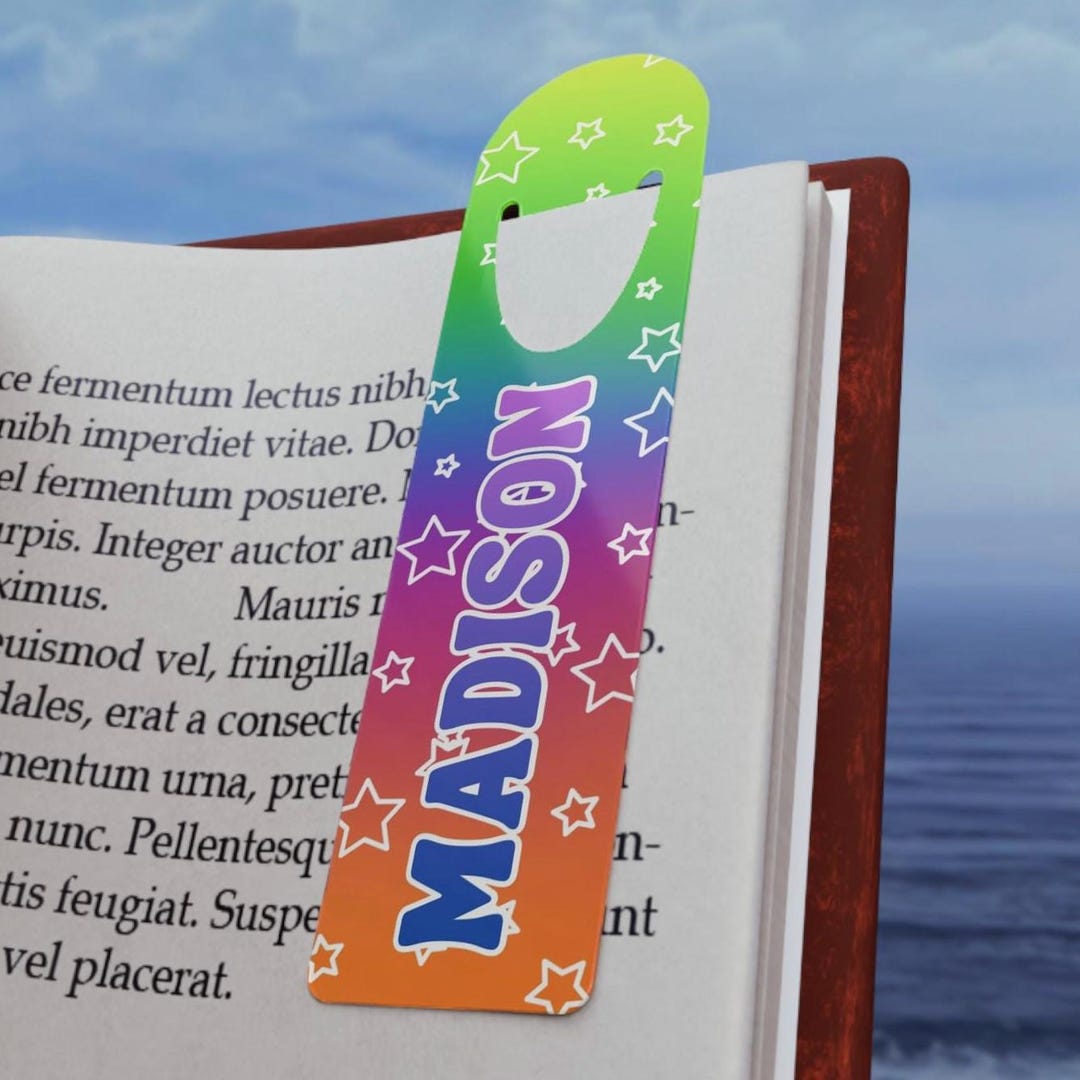 Personalized Rainbow Star Bookmark | Custom Page Marker | Booklover ...