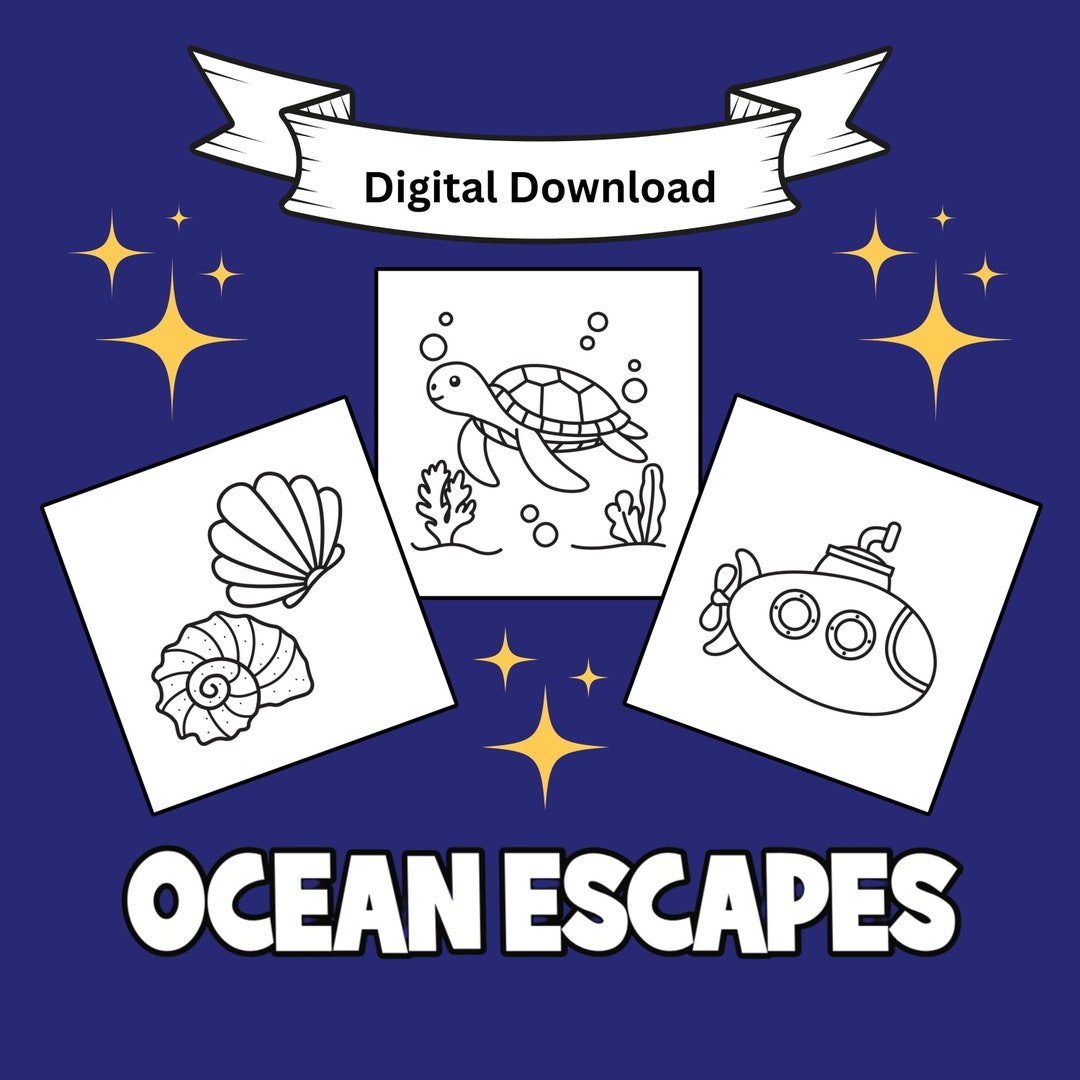 Ocean Escapes Printable Coloring Pages, Bold and Easy Designs for ...