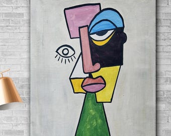 Paul Klee Signed Vintage Oil Painting Abstract Cubism Art - Etsy