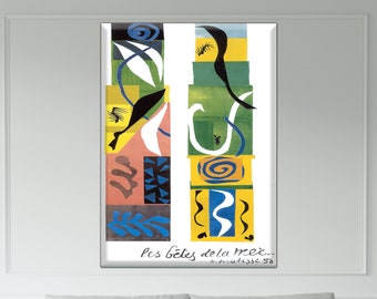 Henri Matisse Beasts of the Sea 1950, Vintage Exhibition Canvas Art ...