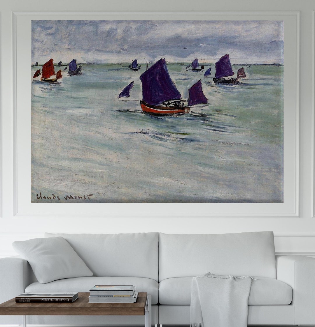 Claude Monet, Fishing Boats off Pourville, Monet Canvas Wall Art, Fine ...