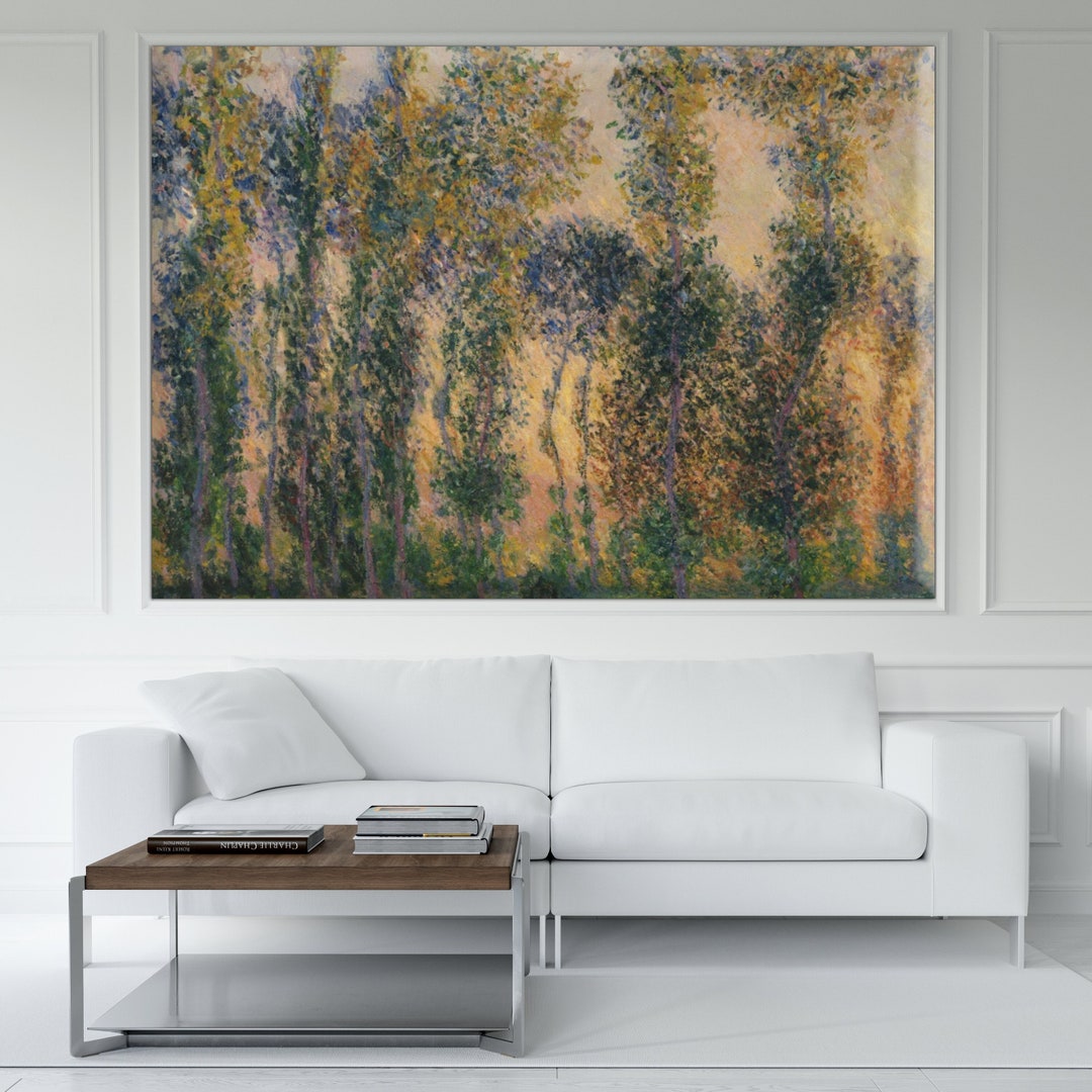 Claude Monet: Poplars at Giverny, 1887, Monet Canvas Wall Art Monet Art ...