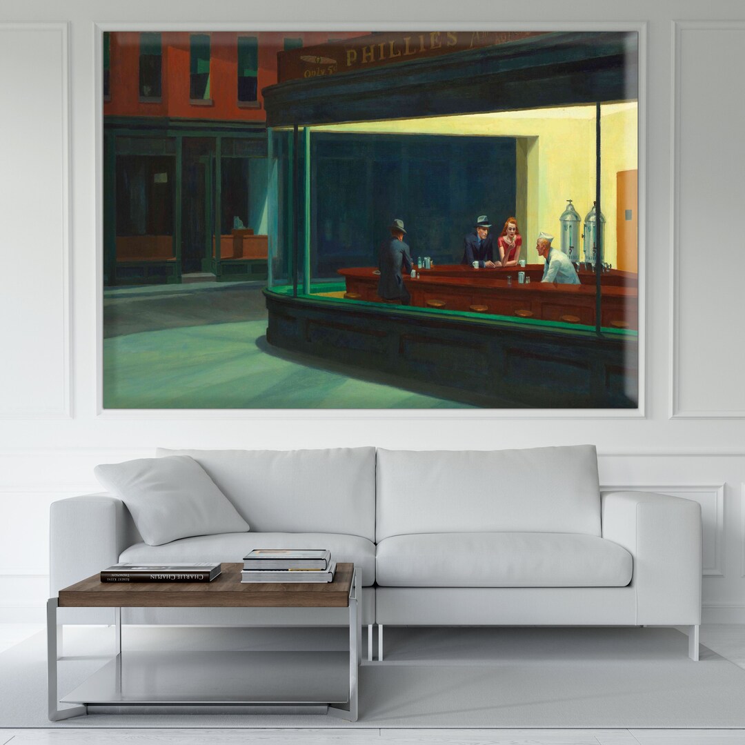 Nighthawks by 1942 Edvard Hopper, Nighthawks Canvas Print, Decorative ...