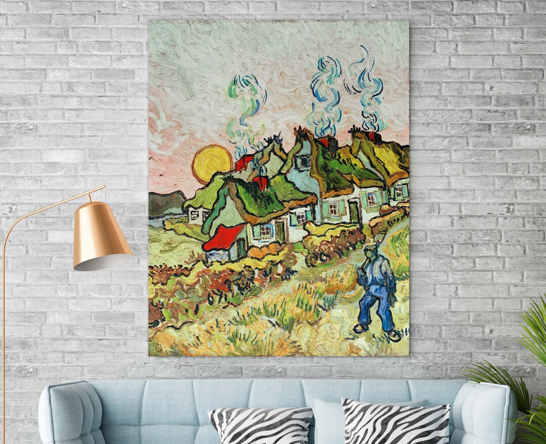 Vincent Van Gogh, Houses and Figure, Barnes Foundation, Van Gogh Canvas ...