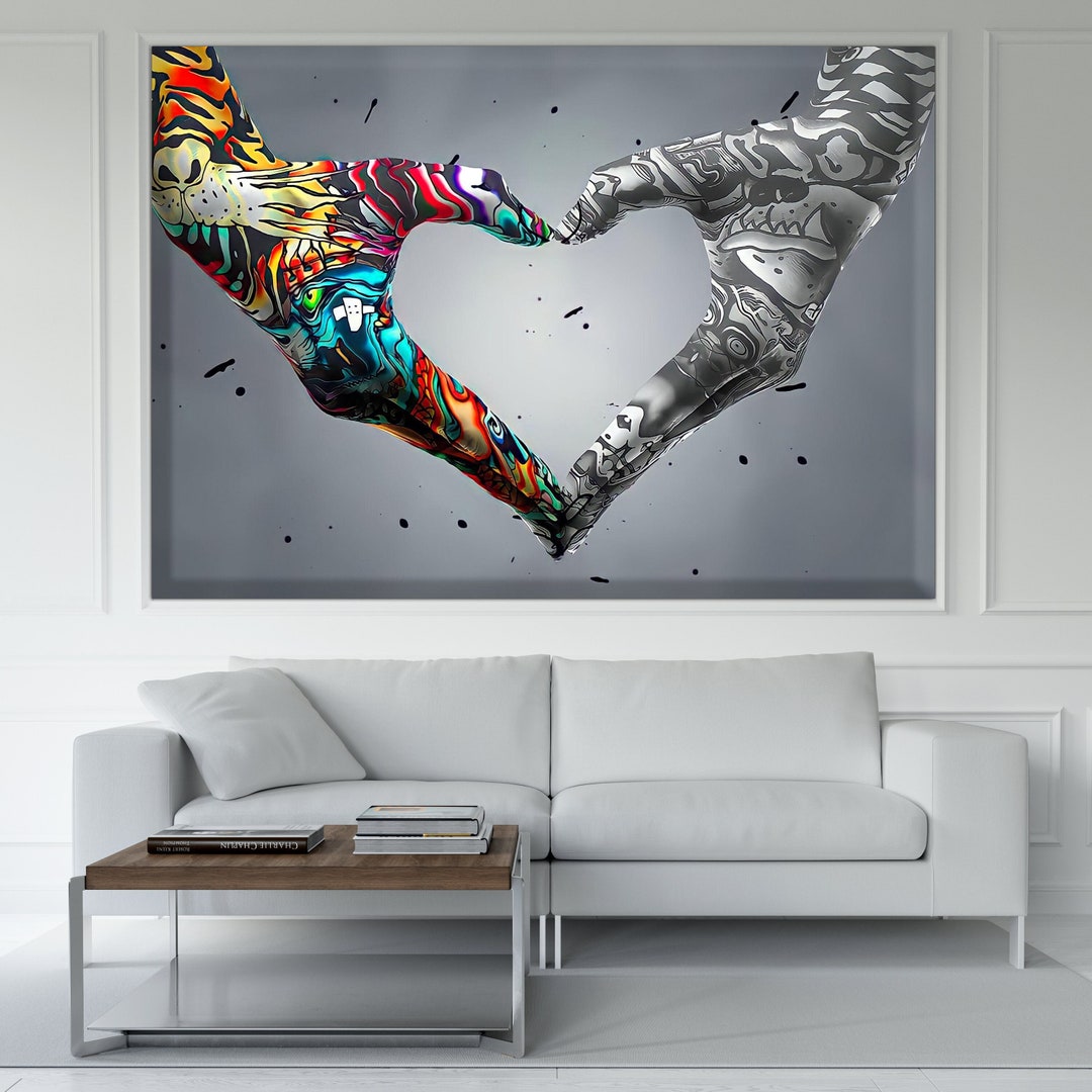 Banksy Love Hands, Banksy Devolved Parliament Wall Art Room Decor on ...