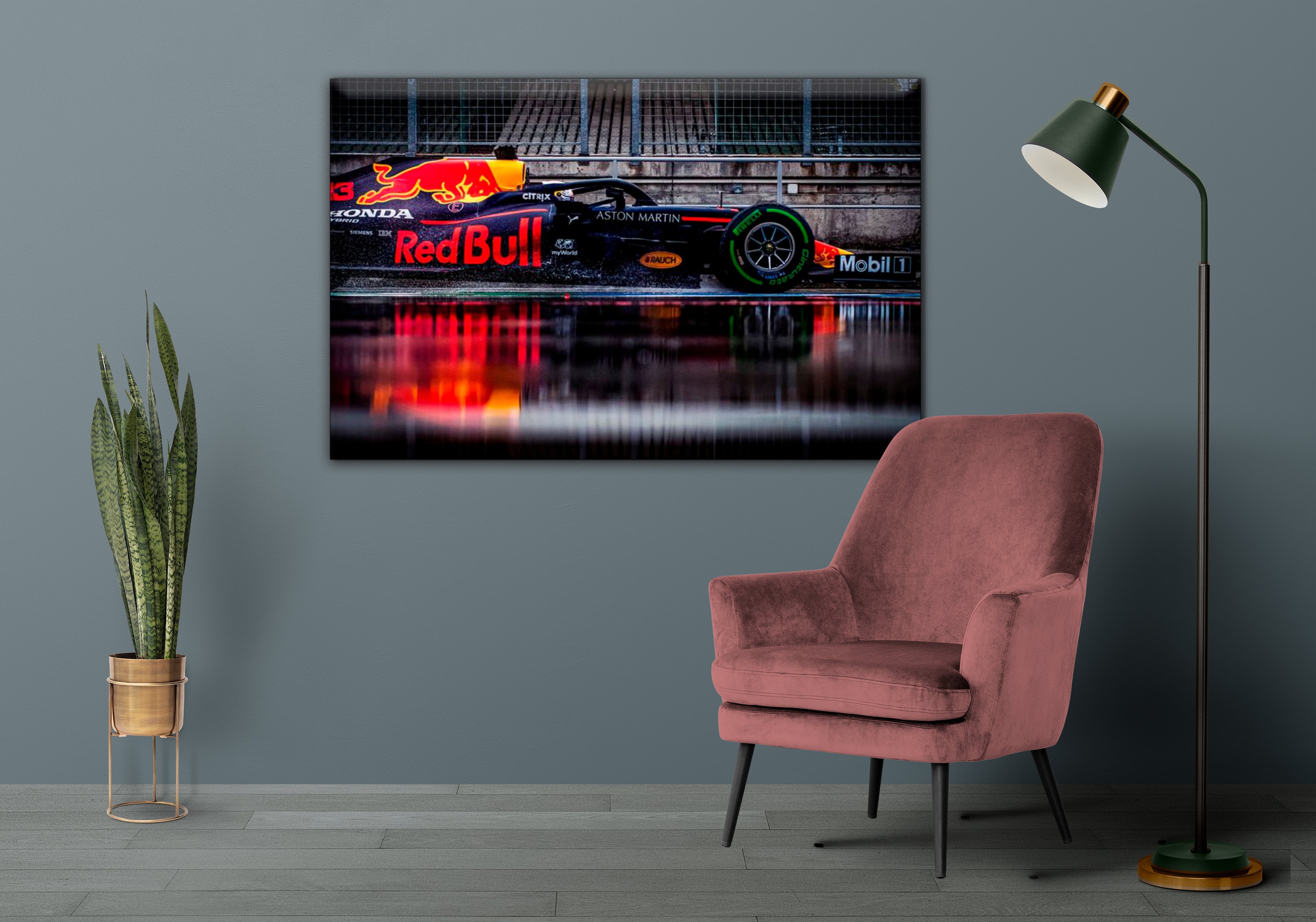 F1 Redbull Racing Car Wall Art, Formula One Canvas Print, Max ...