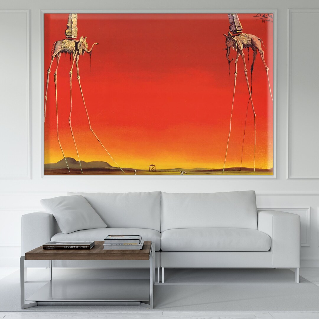 Salvador Dali Elephant Canvas Print, Surrealist Art Reproduction - Etsy