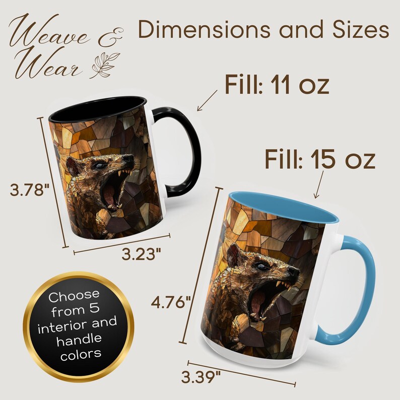 Rock Hyrax Screaming Stained Glass Style Mug, Animal Lover Gift ...