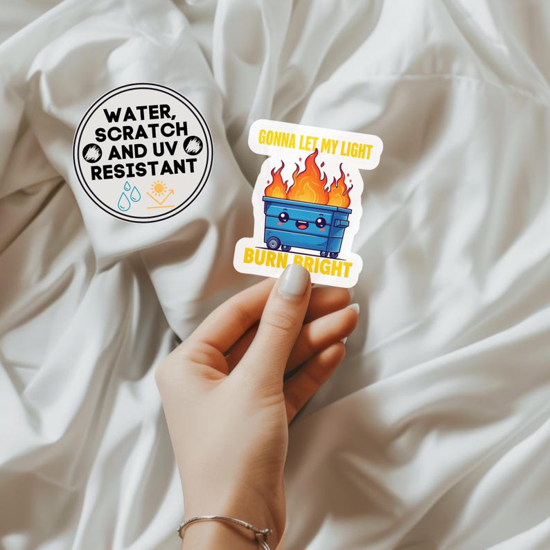 Dumpster Fire Sticker, Gen Z Meme, Laptop Decal - Etsy