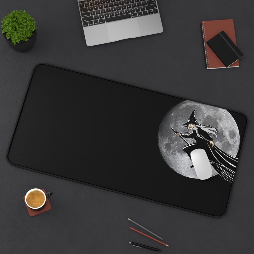 Witch Desk Mat Halloween Mousepad Spooky Desk Blotter Extended Desk Pad ...