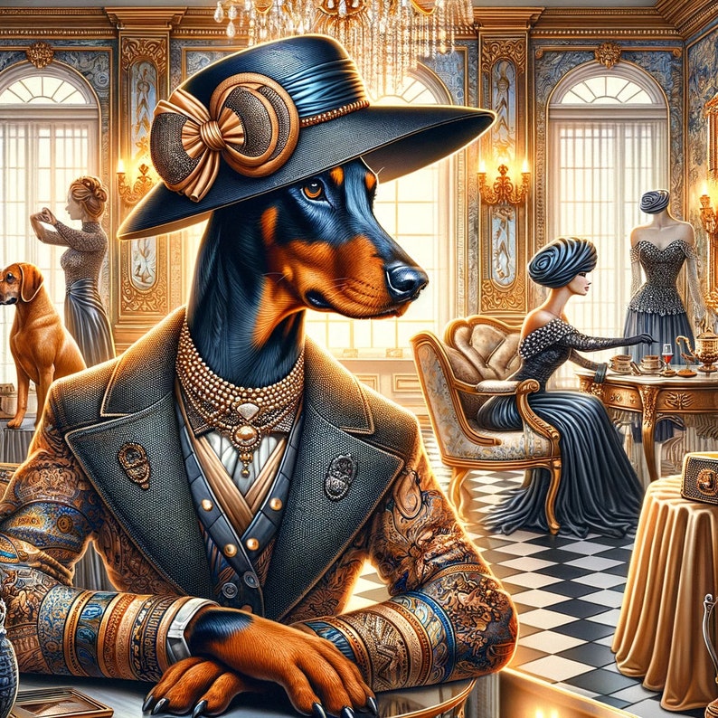 Elegant Dogs in Aristocratic Attire Art Print Regal Canine - Etsy