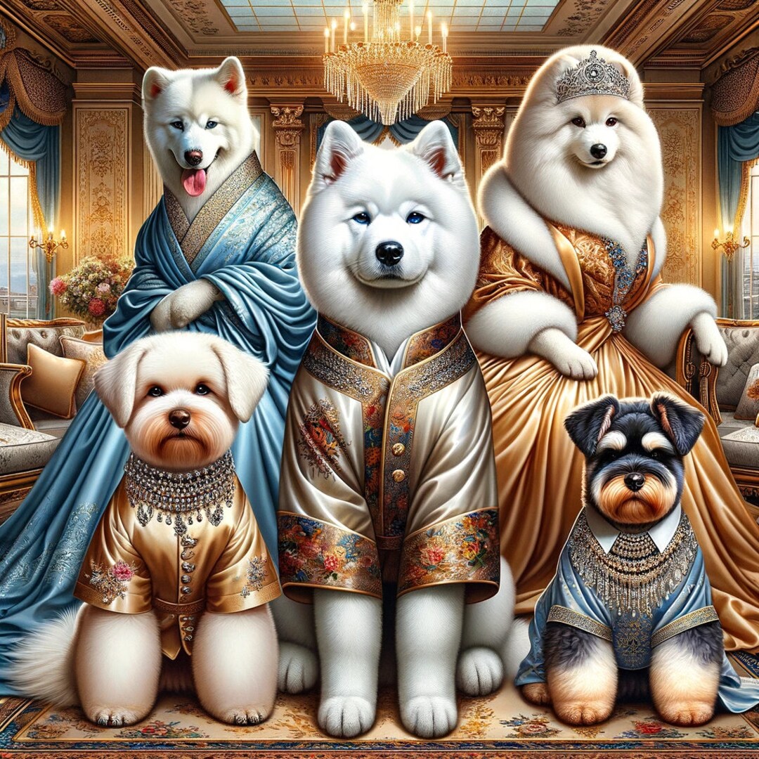 Elegant Dogs in Aristocratic Attire Art Print Regal Canine - Etsy