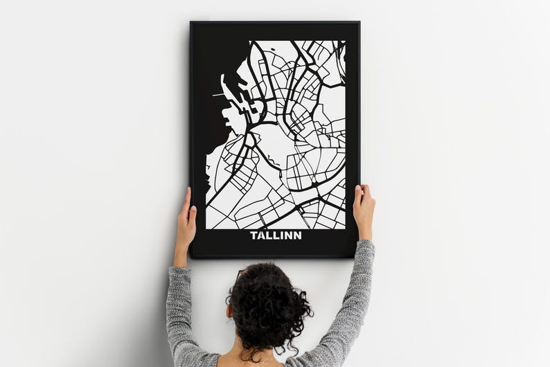 Mapa de la ciudad de Tallin, archivos svg - Etsy México