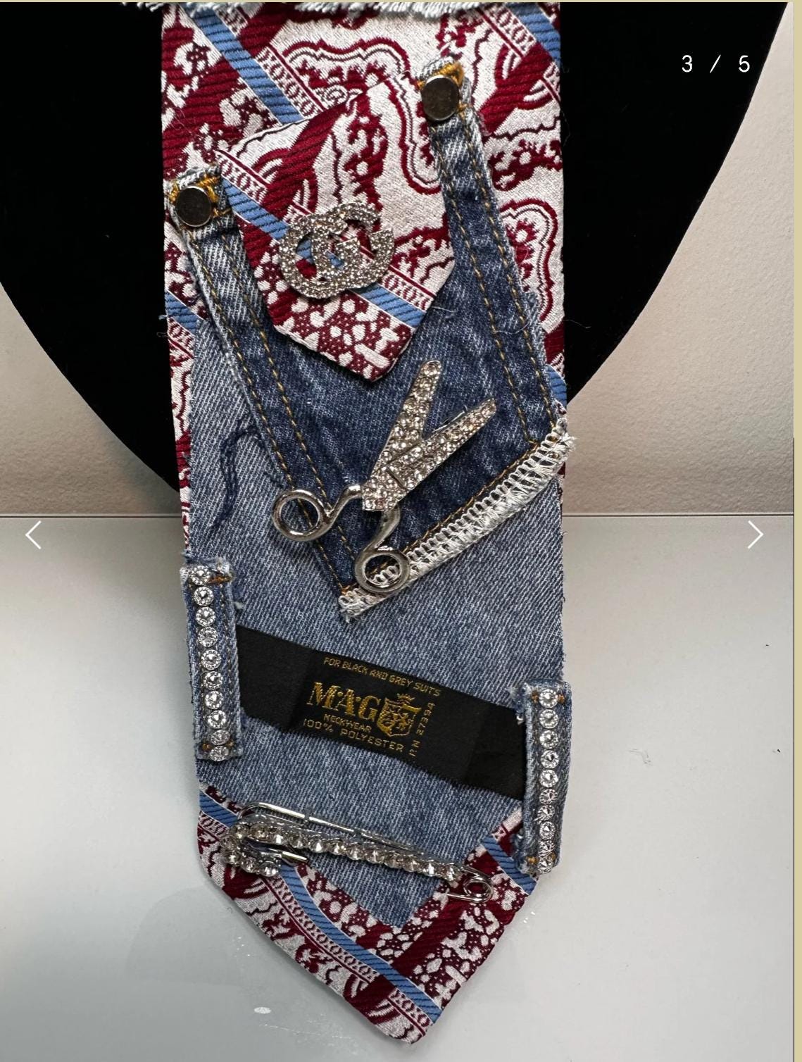 This is "denim & Paisley Cutz" - A One-of-a-kind Clip-on Necktie in Our ...