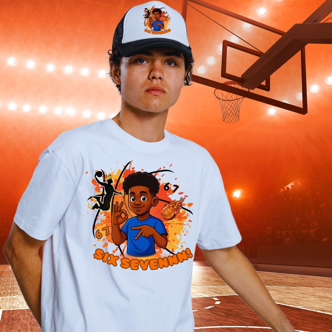 6 7 - Six Sevennn Meme Digital Print - Gen A Kids T-shirt Design ...