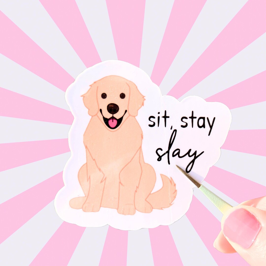 Golden Retriever Vinyl Sticker, Animal Sticker, Slay Sticker, Gift for ...