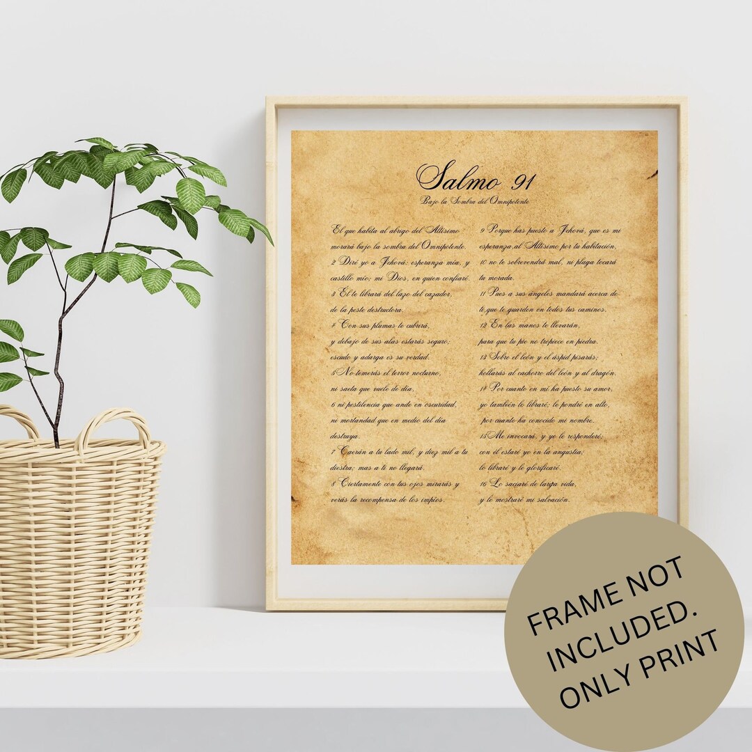 Psalm 91, Salmo 91 Spanish, Christian Poster Based on Salmo 91. Great ...