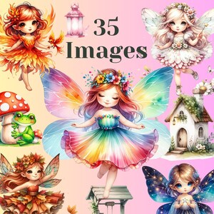 Fairy Garden Clipart Bundle, Fantasy Butterfly Clip Art, Cute Fairies ...