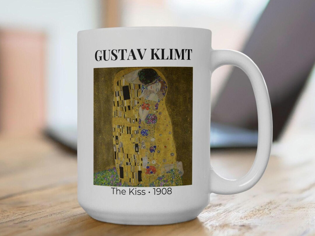 Artistic Ceramic Mug, Gustav Klimt the Kiss Coffee Cup, 11oz, 15oz ...