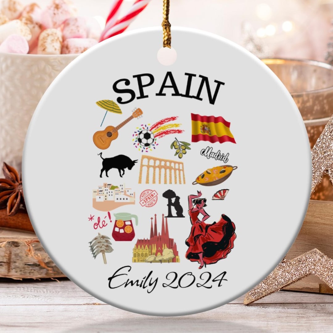 Christmas Gift Custom Text Spain Souvenir Ornament Madrid Flamenco ...