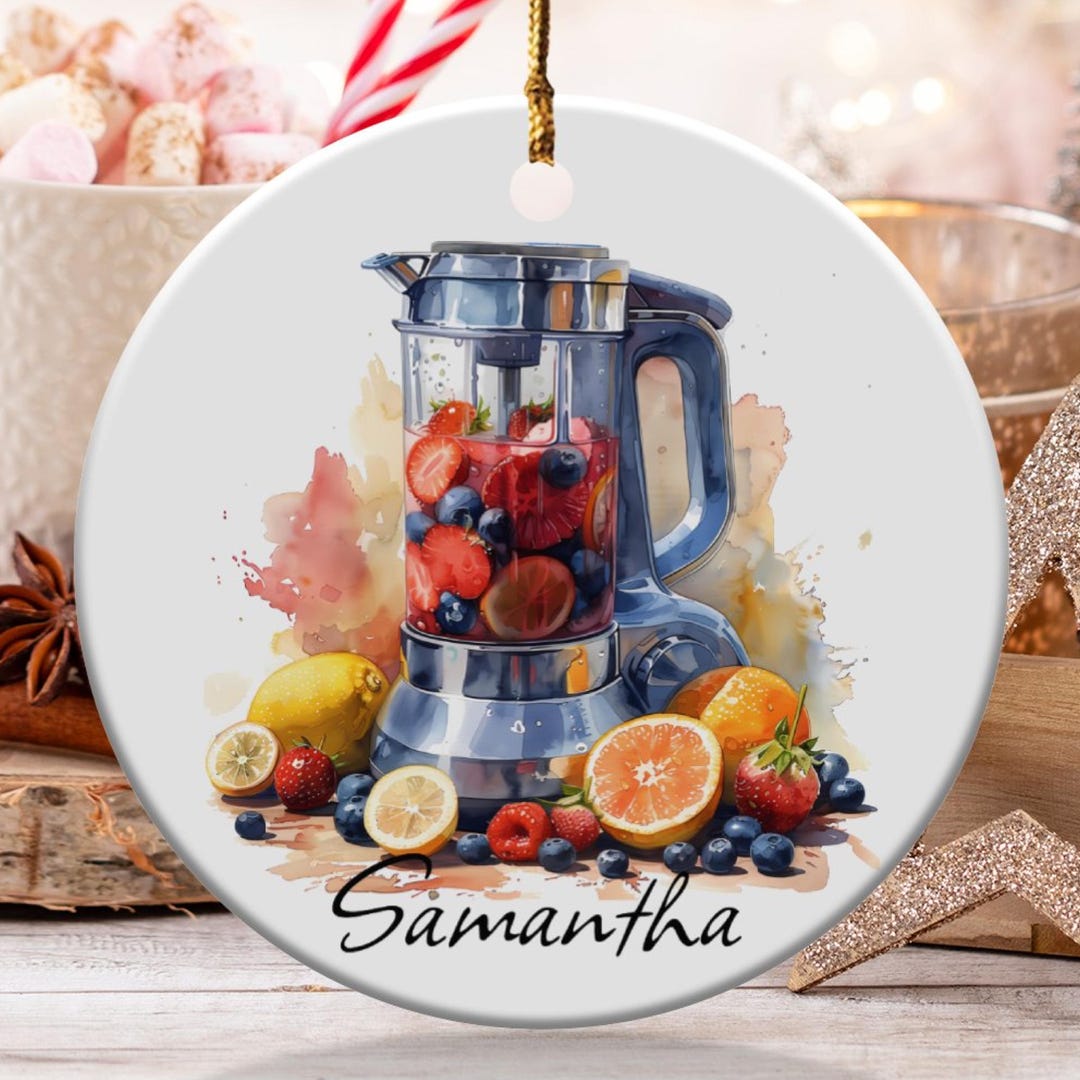 Custom Name Smoothie Ornament, Personalized Healthy Food Ornament ...