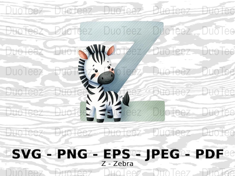 Watercolor Zebra Alphabet Letter Z, Kids Room Wall Art, Nursery ...