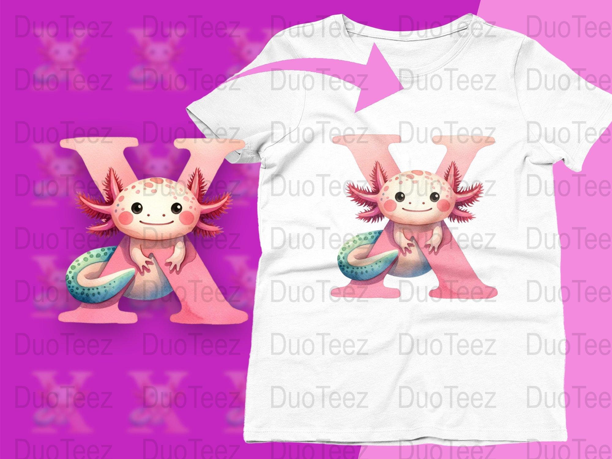 Cute Axolotl Alphabet Letter X Digital Art, Pink Nursery Decor ...