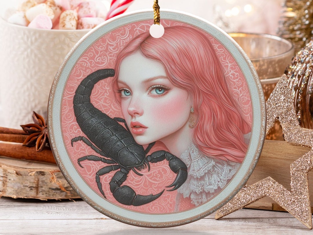 Scorpio Zodiac Sign Ornament Unique Scorpion Girl Art Ornament, Gothic ...