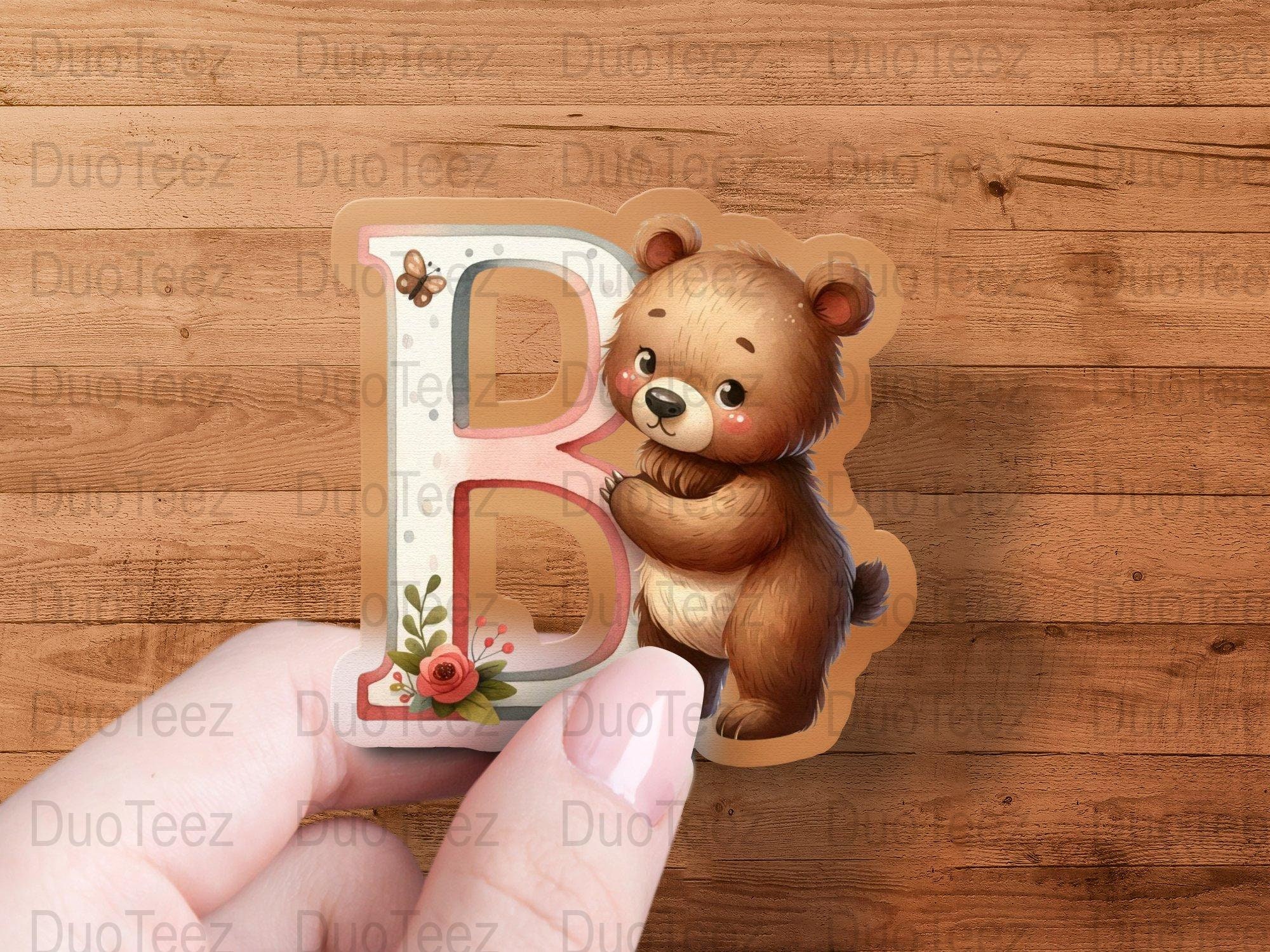 Bear Alphabet Letter B Clipart SVG Nursery Wall Art, Digital Download ...