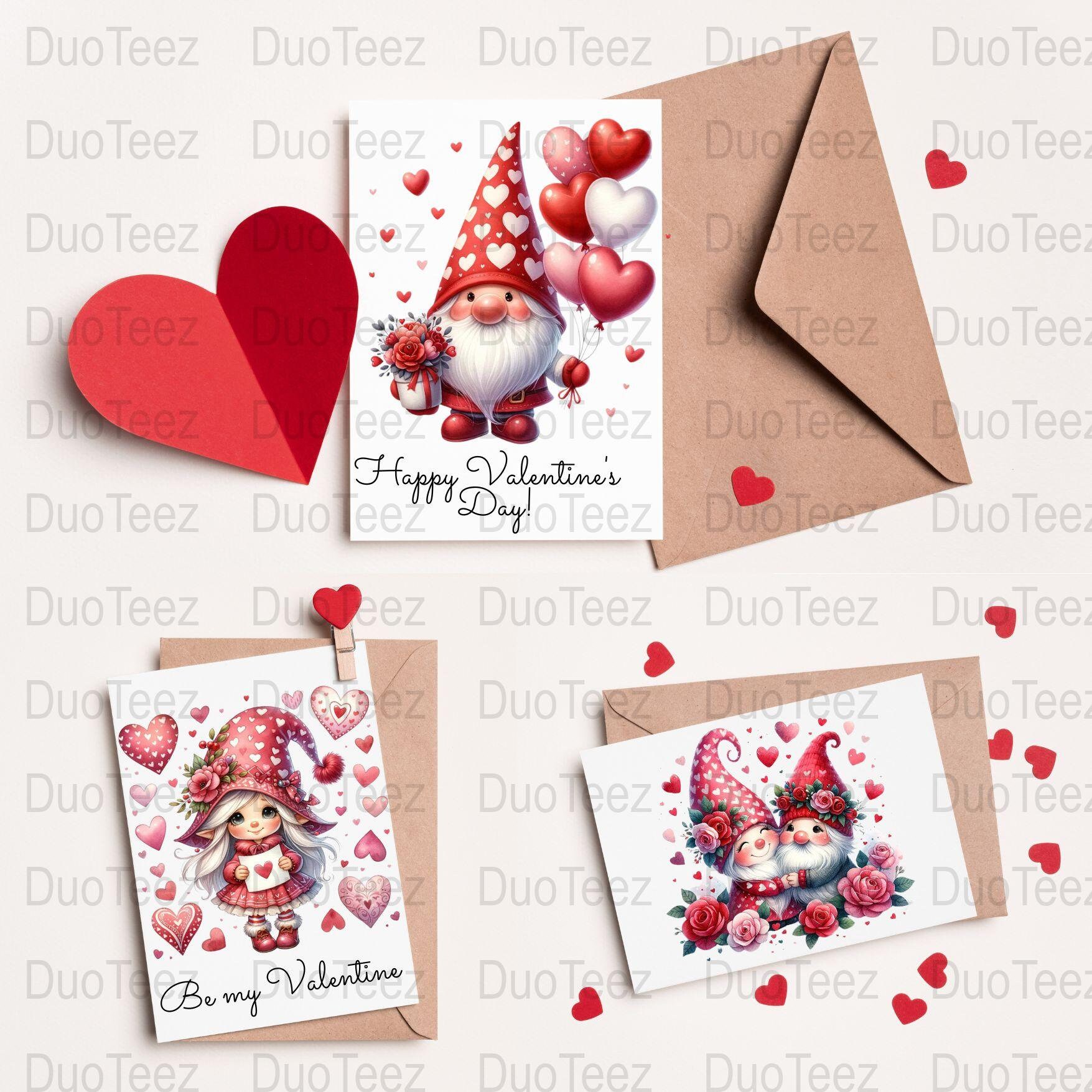 Valentines Day Gnome Clipart Bundle, Valentines Gnomes, Valentines ...