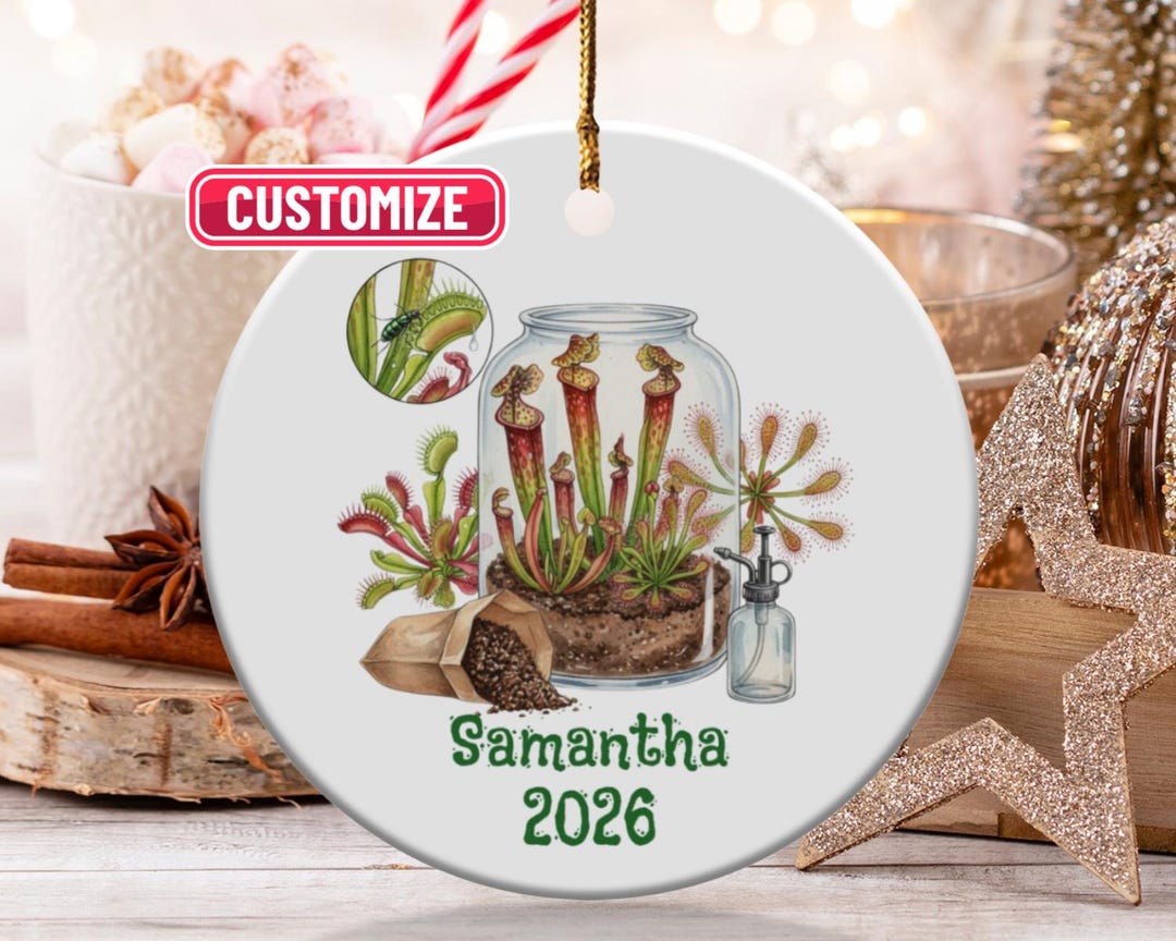 Personalized Carnivorous Plant Growing Ornament, Custom Hobby Gift ...