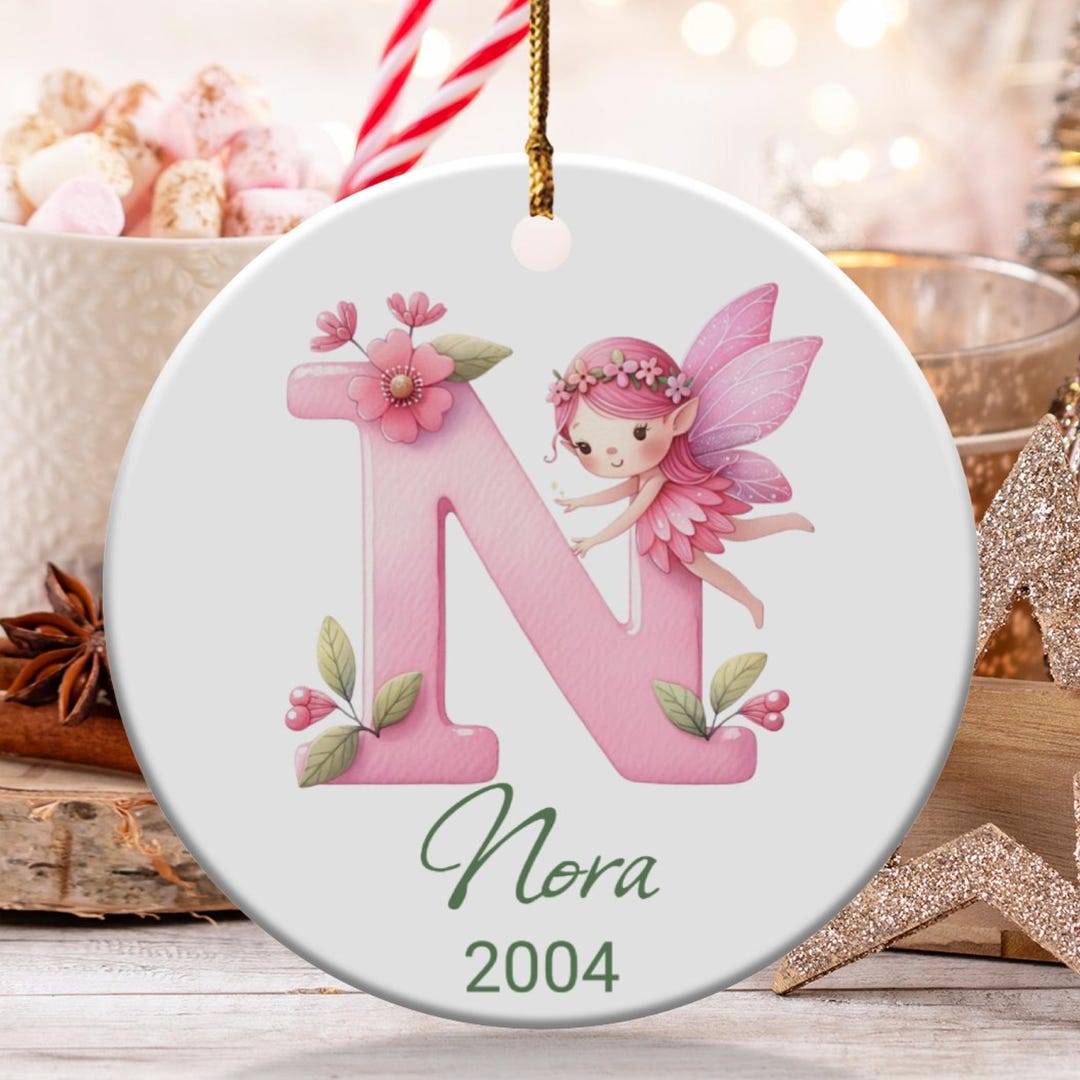 Personalized Fairy Ornament for Kids, Custom Name Keepsake, Cute Pink ...