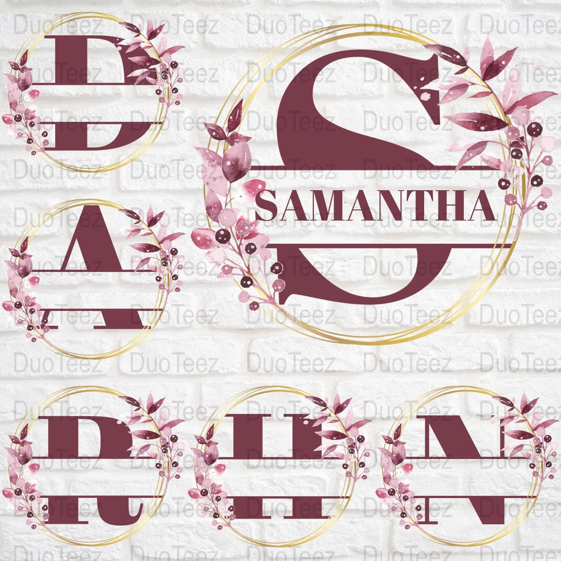 Alphabet Letters Clipart, Split Monograms for Wedding Invitations ...
