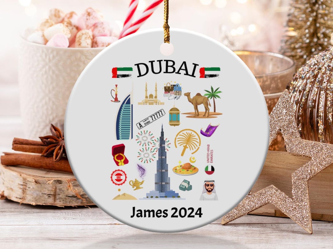 Dubai Ornament Custom Name and Date Gift Souvenir Ornament Personalized ...