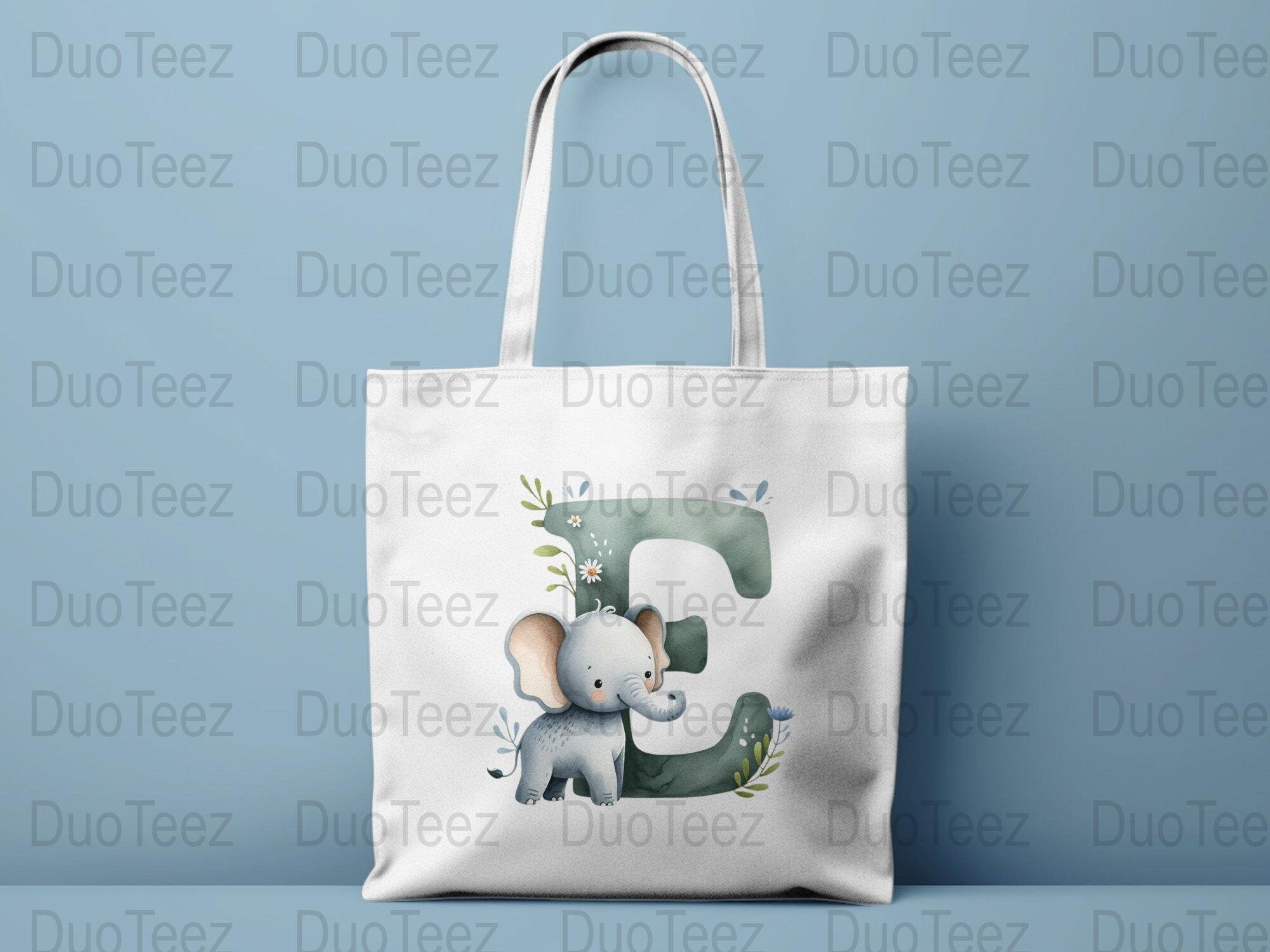 Nursery Alphabet Wall Art, Watercolor Elephant Letter E, Kids Room ...