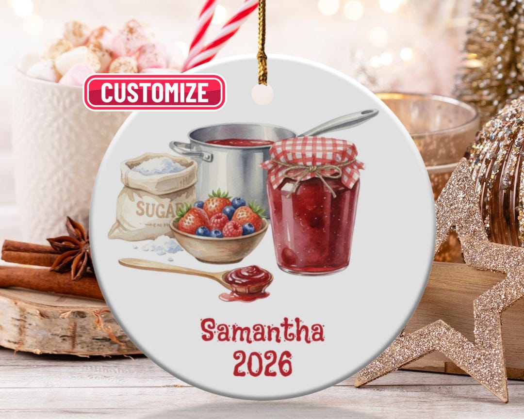 Personalized Homemade Jam Making Ornament, Custom Name and Year ...