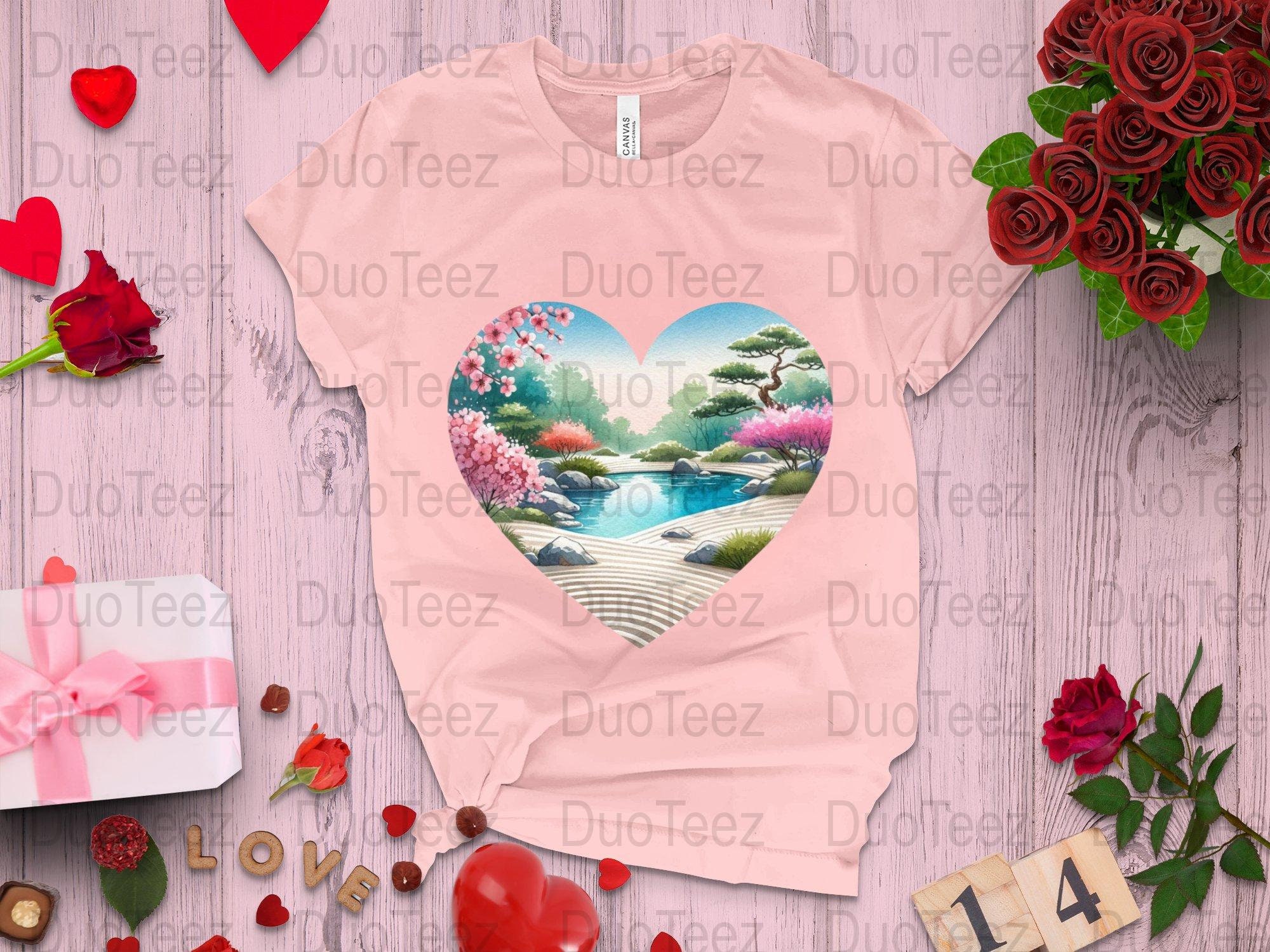 Heart SVG, PNG Clipart Japanese Garden Heart Digital Image, Zen Garden ...