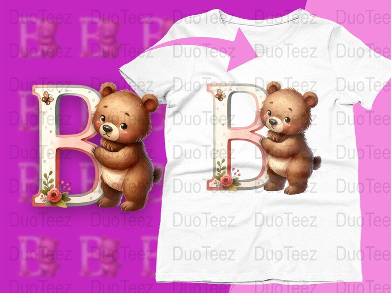 Bear Alphabet Letter B Clipart SVG Nursery Wall Art, Digital Download ...