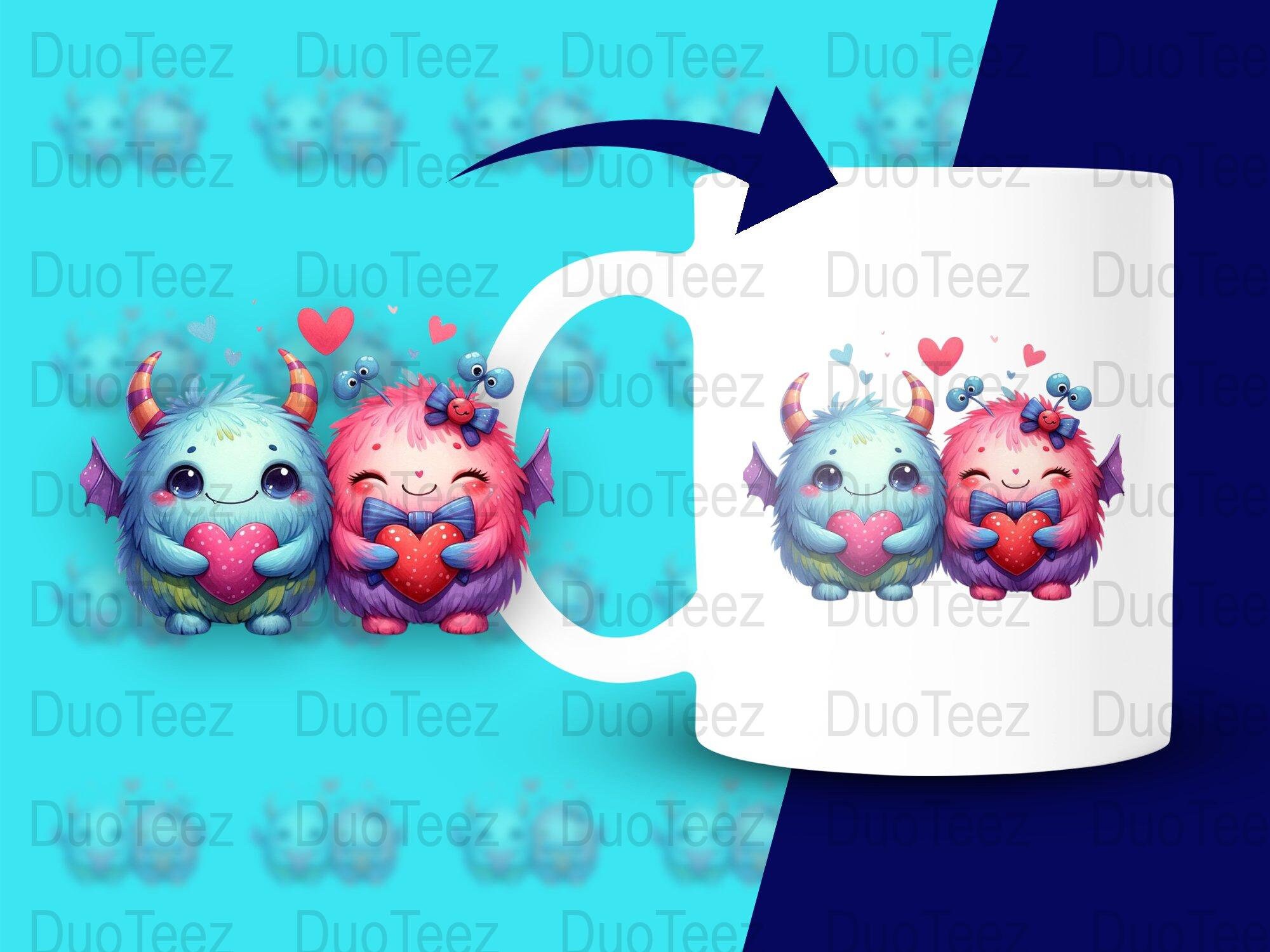 Valentines Day Cute Monsters Clipart Bundle, Digital Download ...