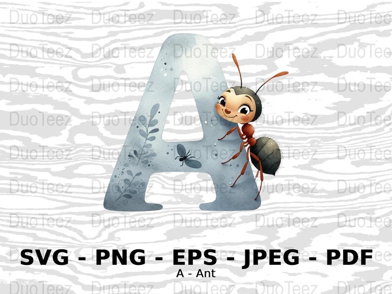 Alphabet Ant Illustration a Letter, Kids Room Wall Decor, Nursery ...