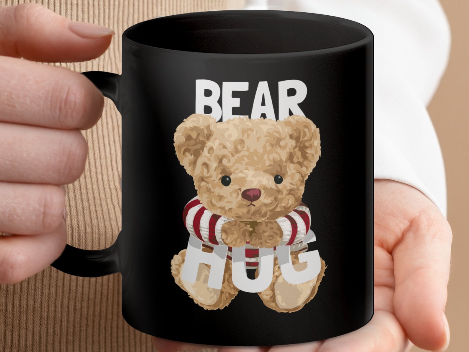 Cute Teddy Bear Hug Mug, Adorable Bear Coffee Mug, Unique Gift Idea for ...