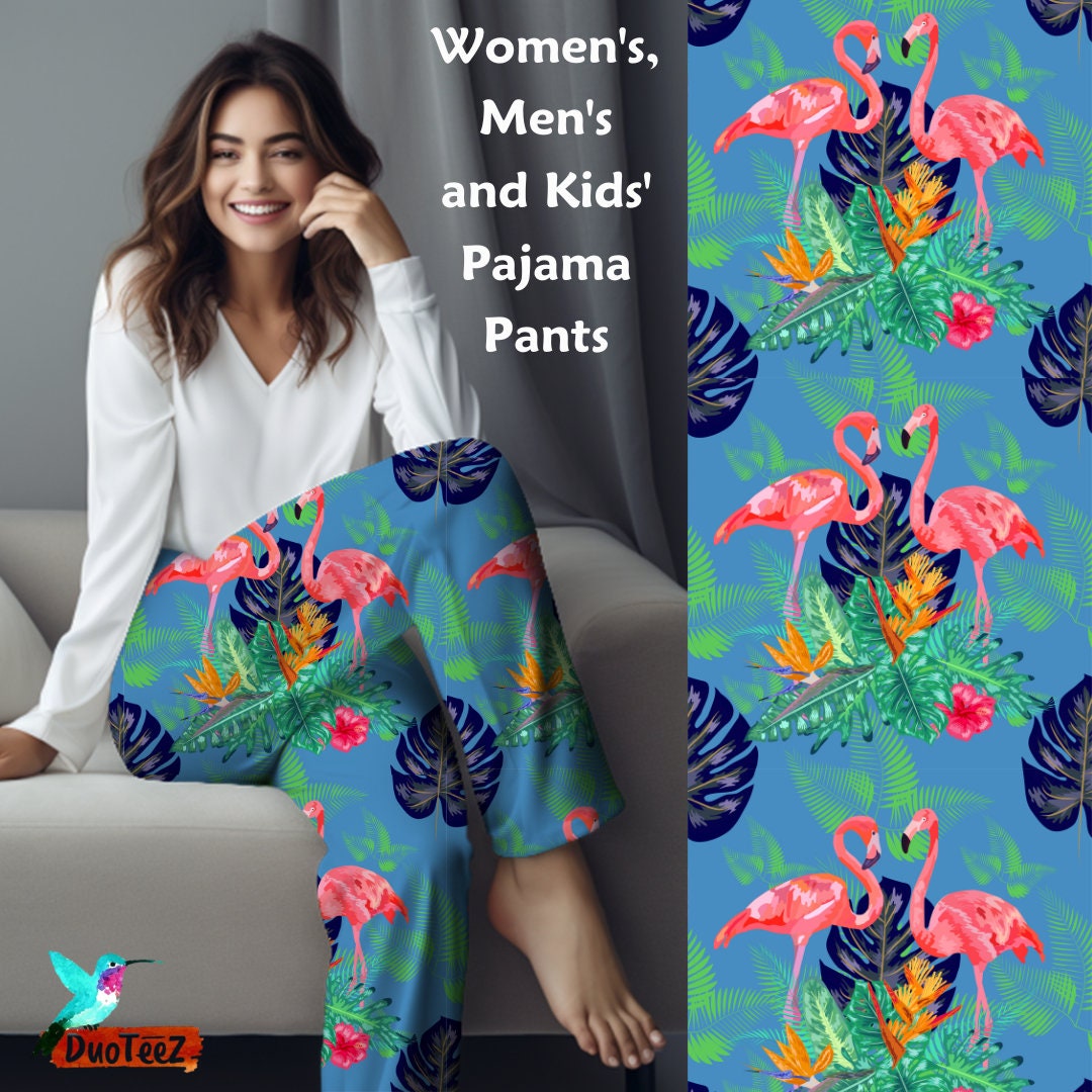 Colorful Flamingo Pajama Pants for Women, Men, and Kids – Family ...