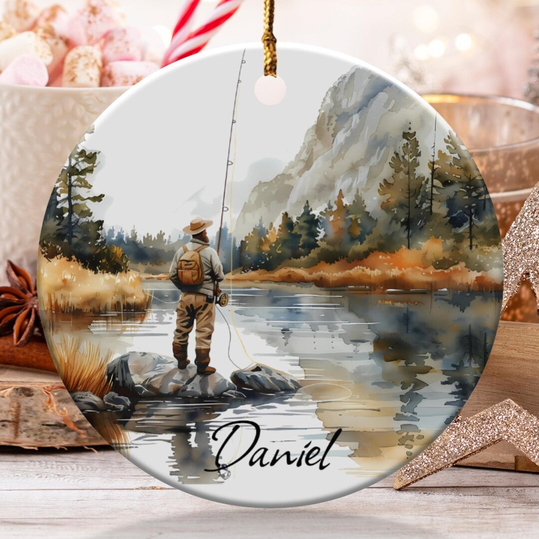 Custom Name Fishing Ornament, Personalized Fishing Christmas Tree ...